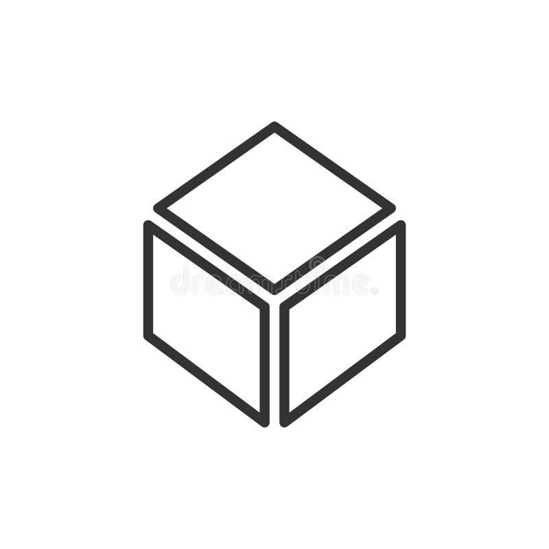 Icono del cubo plano stock de ilustración. Ilustración de elemento ...