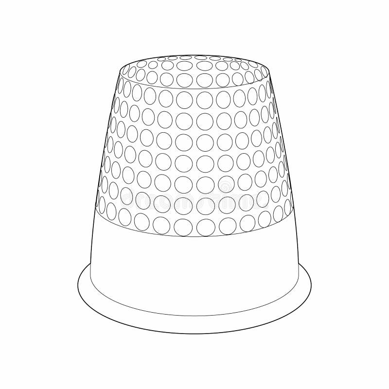 Icono Del Dedal, Estilo Del Esquema Stock de ilustración - Ilustración ...