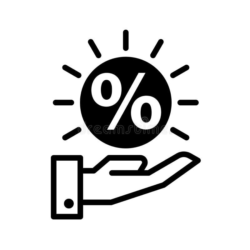 Icono del descuento a mano ilustración del vector. Ilustración de ...