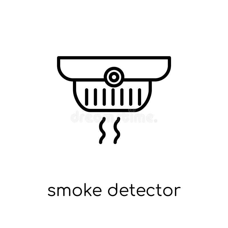 Icono Del Vector Del Detector De Humo Del Esquema Ilustración del ...