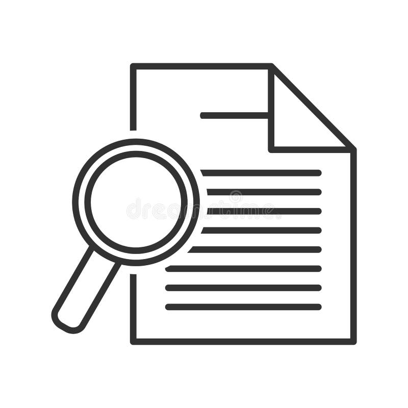 Documento Y Icono Plano De La Lupa Ilustración del Vector - Ilustración ...