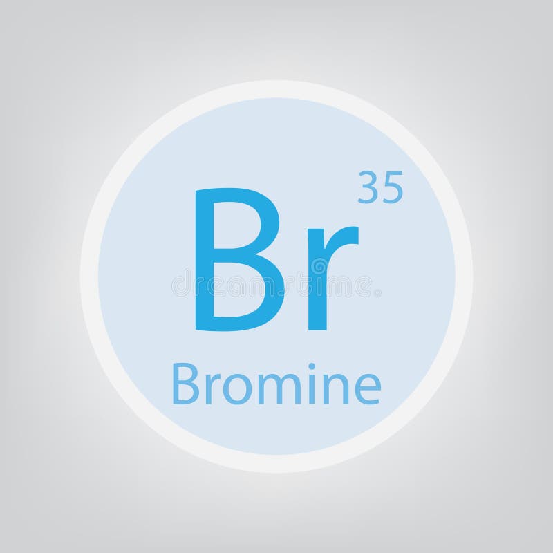 Símbolo Del Elemento Químico Del Bromo De La Tabla Periódica Stock de ...