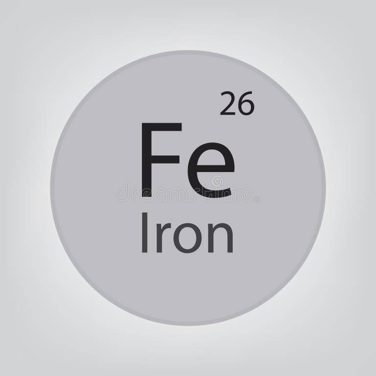 Icono Del Elemento Químico Del FE Del Hierro Ilustración del Vector ...