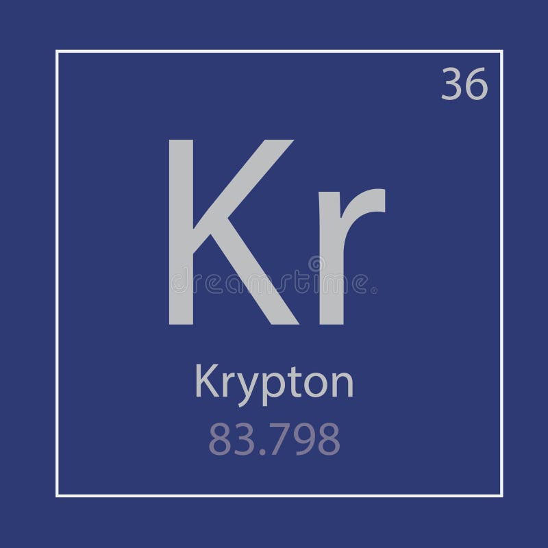 Icono Del Elemento Químico Del Kr Del Criptón Ilustración del Vector ...