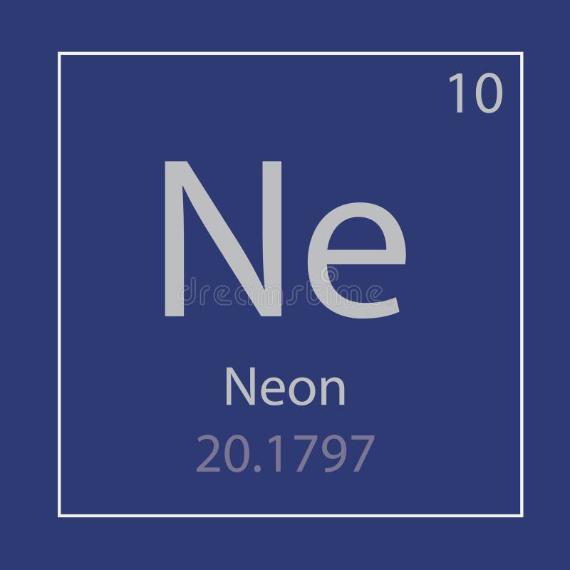 Elemento químico de neón ilustración del vector. Ilustración de muestra ...