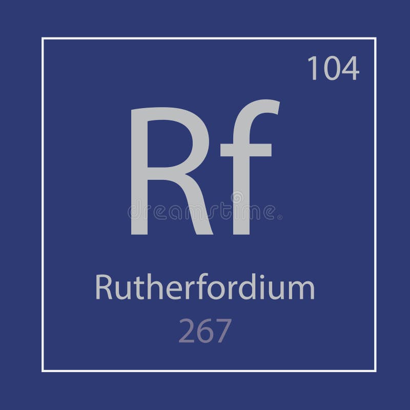 Rutherfordium Rf, Muestra Del Elemento Químico Representación 3d Stock ...