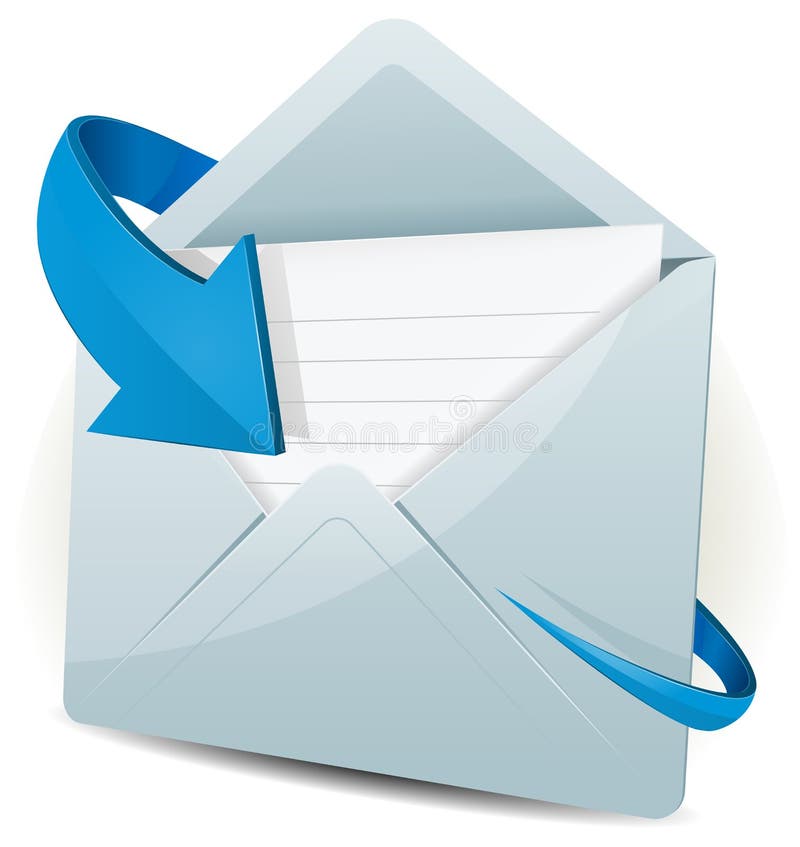 Icono Del Email Con La Flecha Azul Ilustración del Vector - Ilustración ...