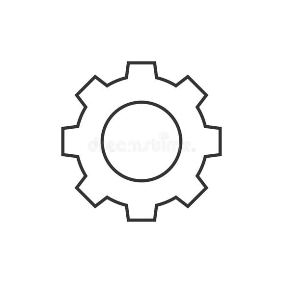 Icono Del Esquema Del Engranaje Ilustración del Vector - Ilustración de ...