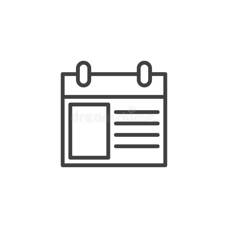 Icono Del Esquema Del Recordatorio Del Calendario Ilustración del ...
