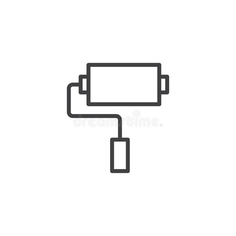 Icono Del Esquema Del Rodillo De Pintura Ilustración del Vector ...