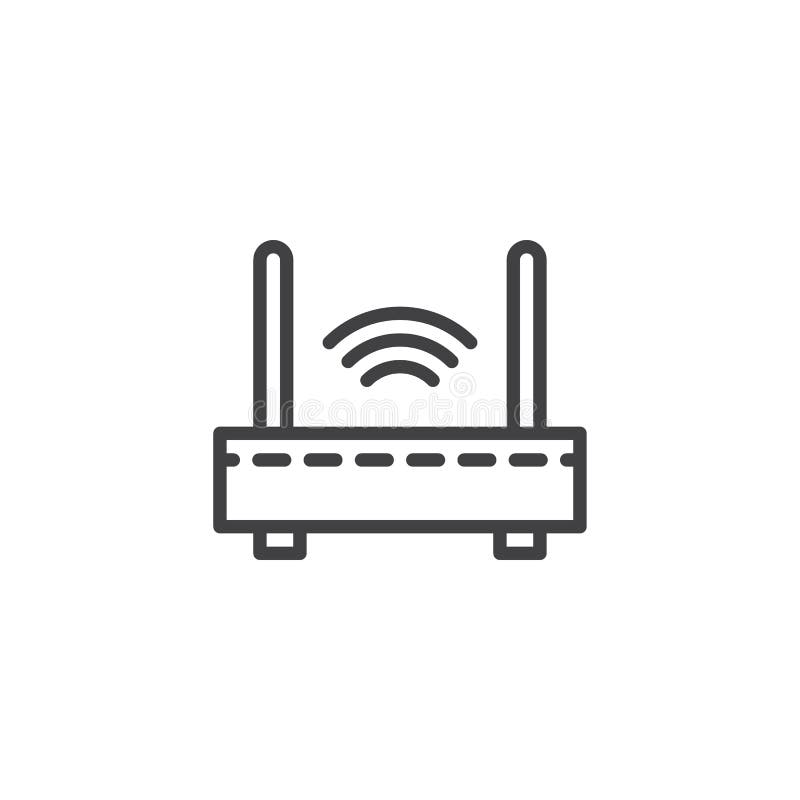 Icono Llenado Router Del Esquema De Internet De Wifi Ilustración del ...
