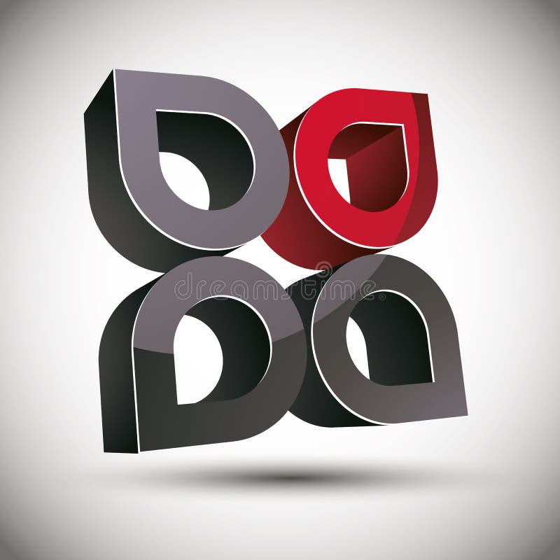 Icono Del Extracto 3d Con 4 Elementos Ilustración del Vector ...