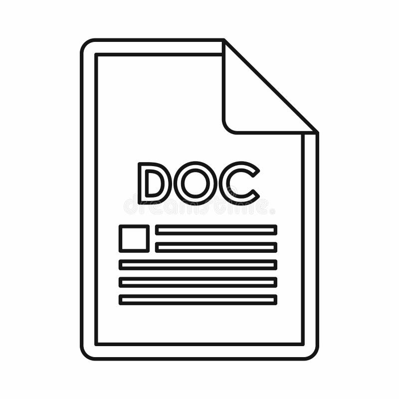 Icono Del Formato De Archivo Del Doc., Estilo Del Esquema Stock de ...