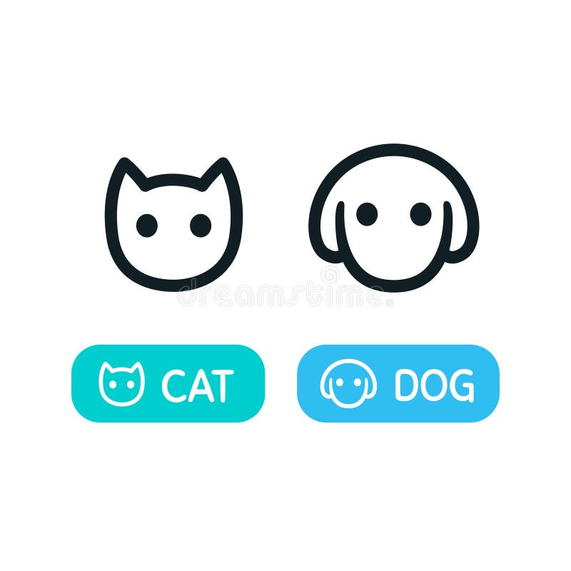 Icono del gato y del perro ilustración del vector. Ilustración de ...