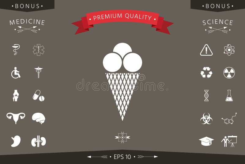 Icono del helado ilustración del vector. Ilustración de postre - 114465845