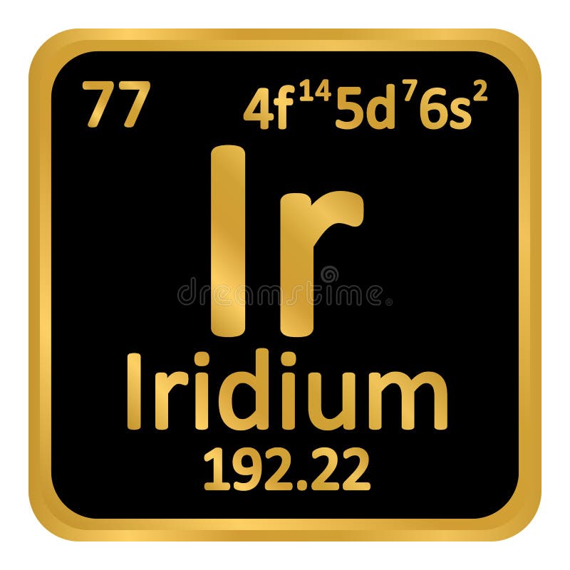 Icono Del Iridio Del Elemento De Tabla Periódica Stock de ilustración ...