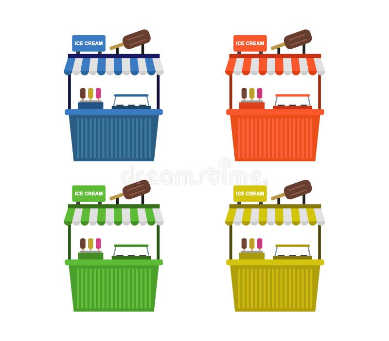 Icono Del Kiosco De Helados Ilustrado En El Vector Sobre Fondo Blanco ... Icono Del Kiosco De Helados Ilustrado En El Vector Sobre Fondo Blanco ...