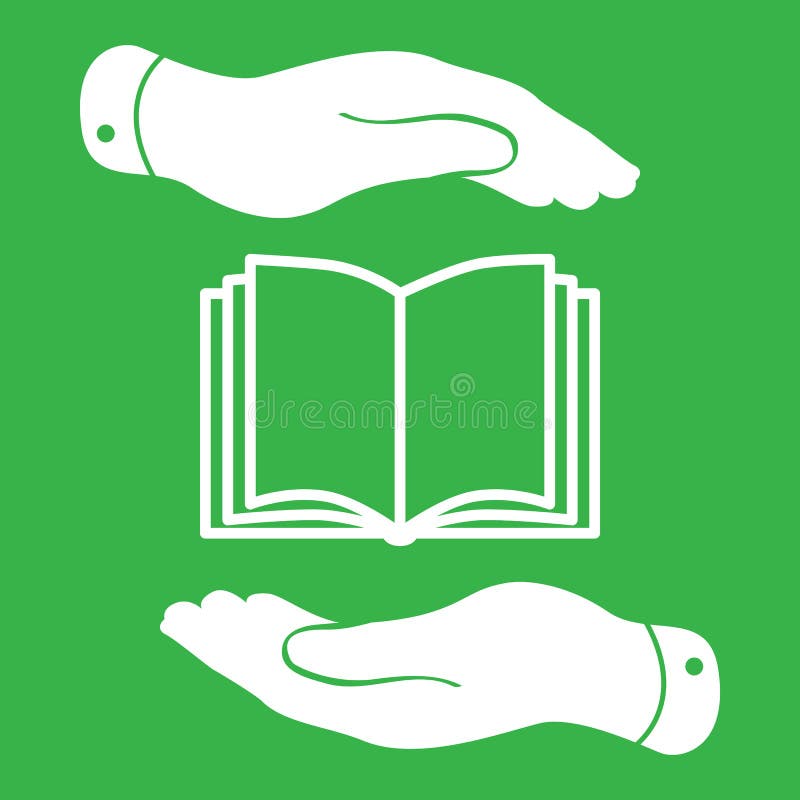 Icono Del Libro Blanco En Manos Planas Ilustración del Vector ...