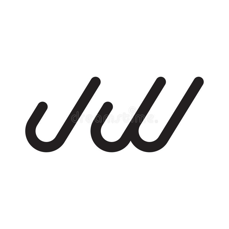 Icono Del Logotipo Del Vector De La Letra Inicial De Jw Ilustración del ...