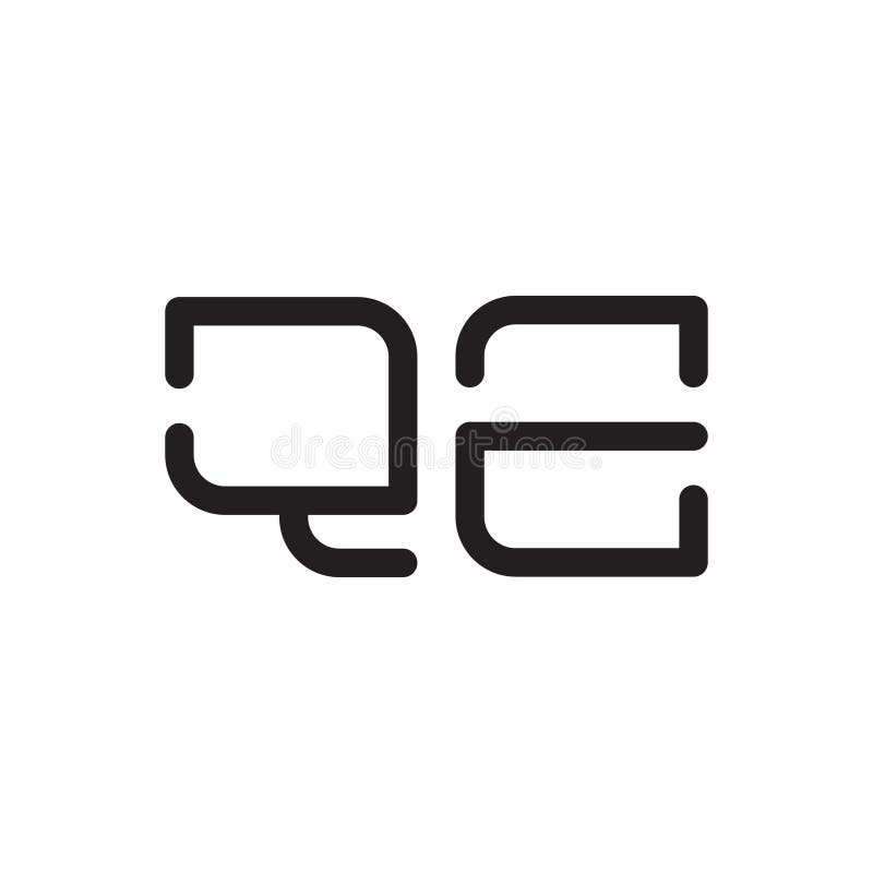 Icono Del Logotipo Del Vector De La Letra Inicial Qe Ilustración del ...