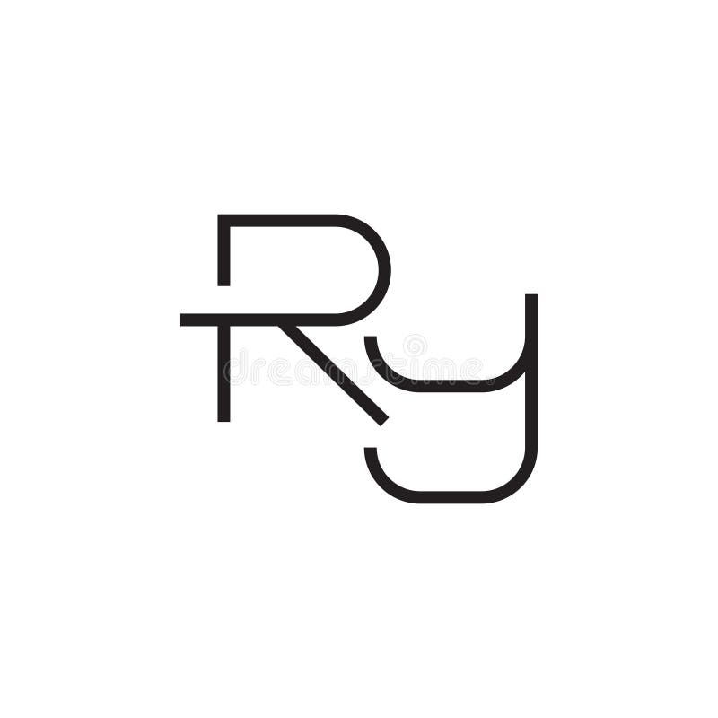 Icono Del Logotipo Del Vector De La Letra Inicial De Ry Ilustración del ...