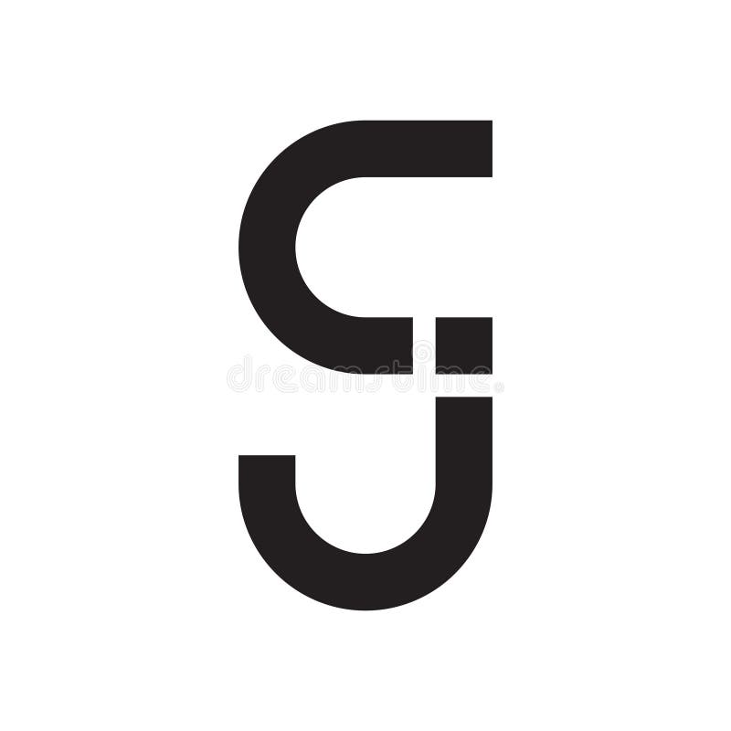 Icono Del Logotipo Del Vector De Letra Inicial De Cj Ilustración del ...