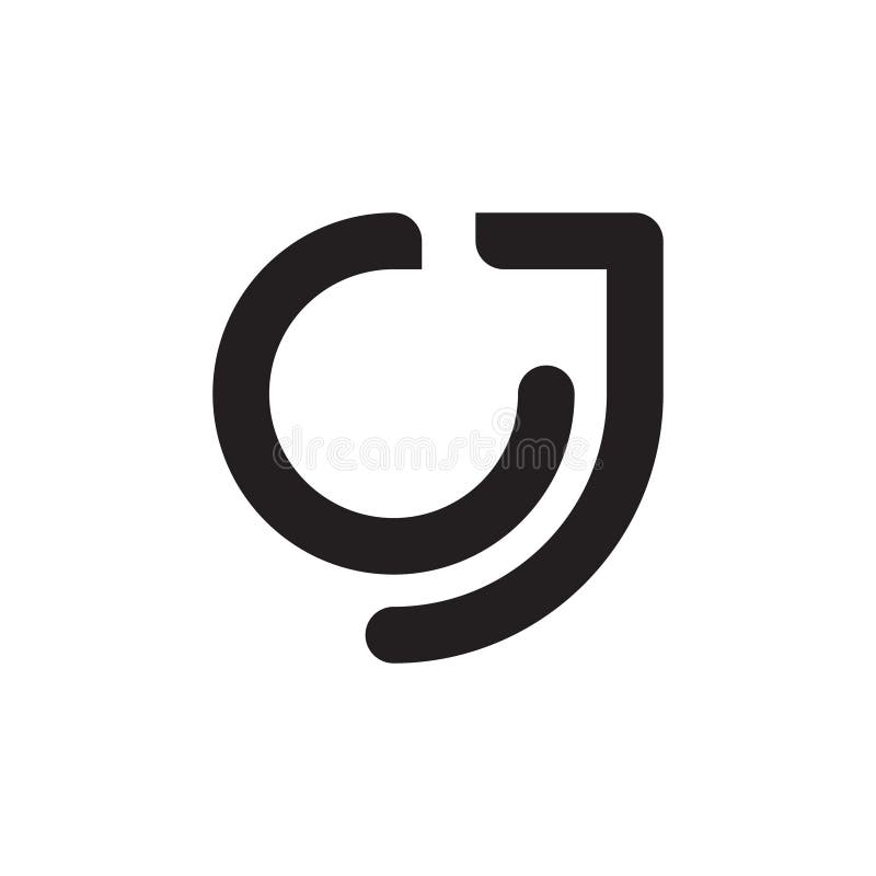 Icono Del Logotipo Del Vector De Letra Inicial De Cj Ilustración del ...