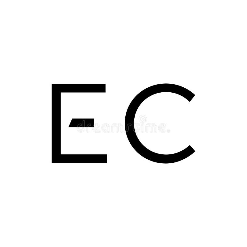 Icono Del Logotipo Del Vector De Letra Inicial De Ec Ilustración del ...