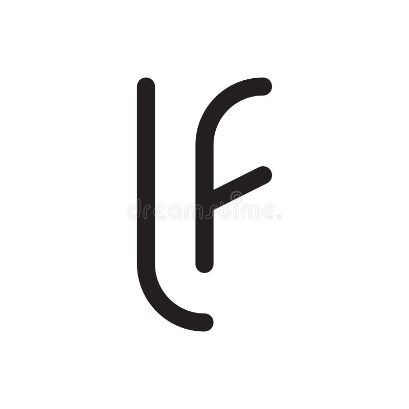 Icono Del Logotipo Del Vector De Letra Inicial De Lf Ilustración del ...