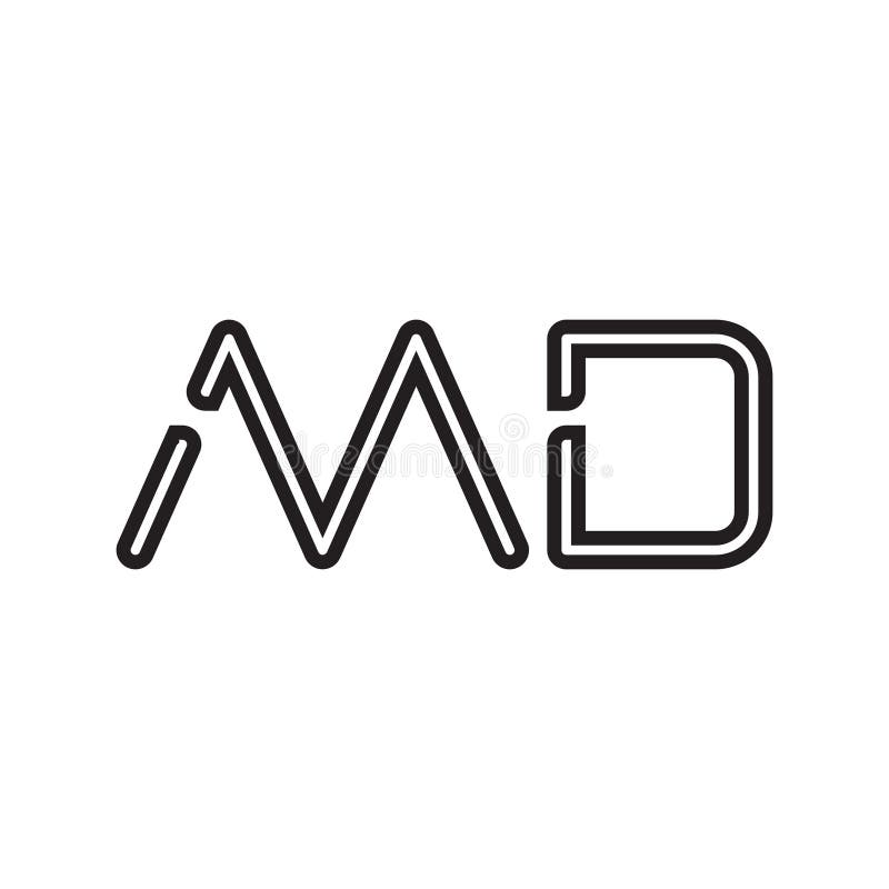 Icono Del Logotipo Del Vector De Letra Inicial De Md Ilustración del ...
