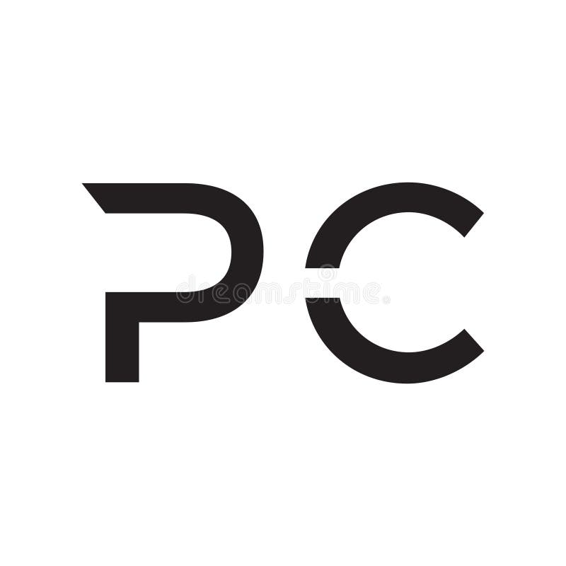 Icono Del Logotipo Del Vector De Letra Inicial De Pc Ilustración del ...