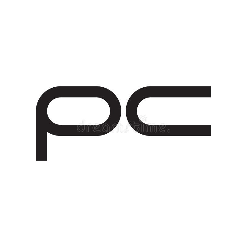 Icono Del Logotipo Del Vector De Letra Inicial De Pc Ilustración del ...
