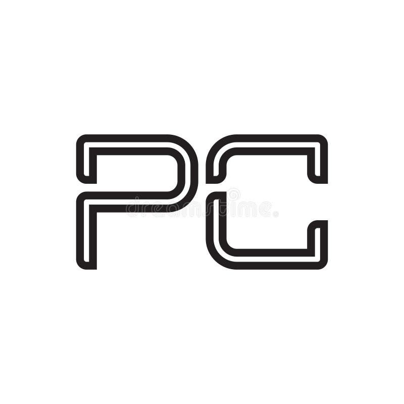 Icono Del Logotipo Del Vector De Letra Inicial De Pc Ilustración del ...