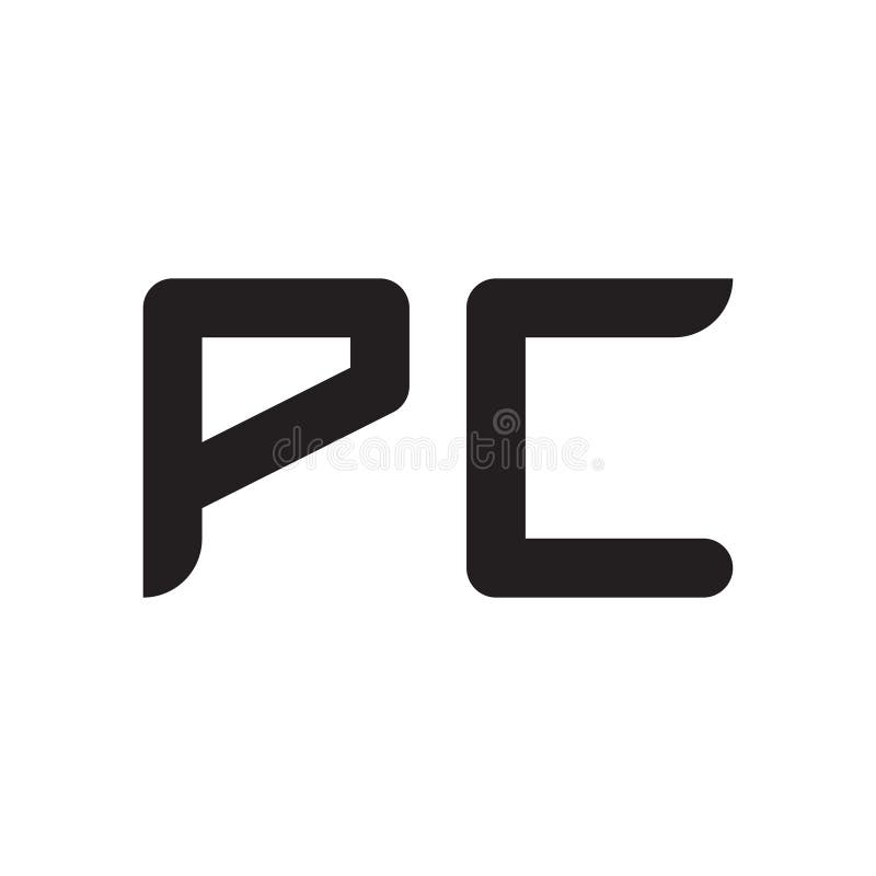 Icono Del Logotipo Del Vector De Letra Inicial De Pc Ilustración del ...