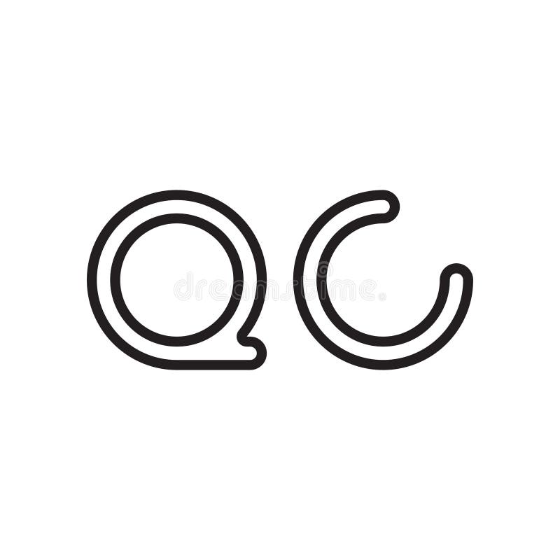 Icono Del Logotipo Del Vector De Letra Inicial De Qc Ilustración del ...