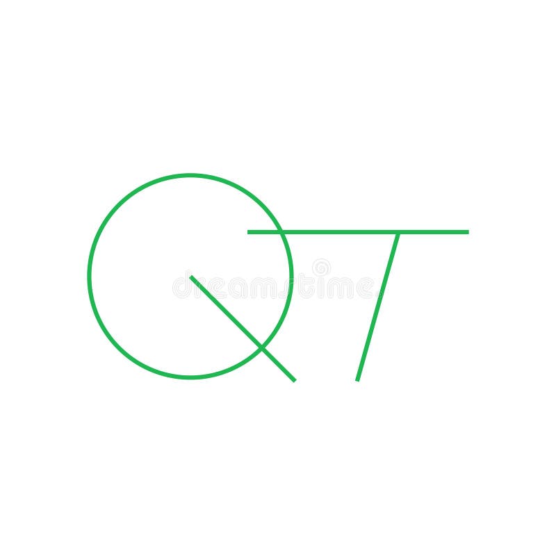 Icono Del Logotipo Del Vector De Letra Inicial De Qt Ilustración del ...