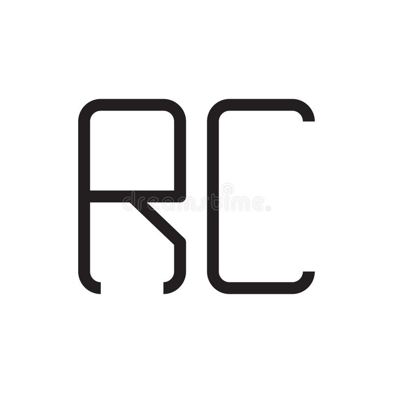 Icono Del Logotipo Del Vector De Letra Inicial De Rc Ilustración del ...