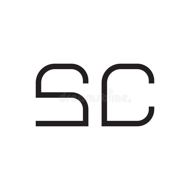 Icono Del Logotipo Del Vector De Letra Inicial De Sc Ilustración del ...