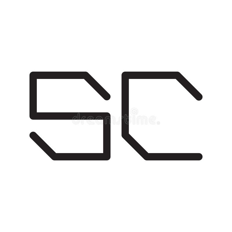 Icono Del Logotipo Del Vector De Letra Inicial De Sc Ilustración del ...