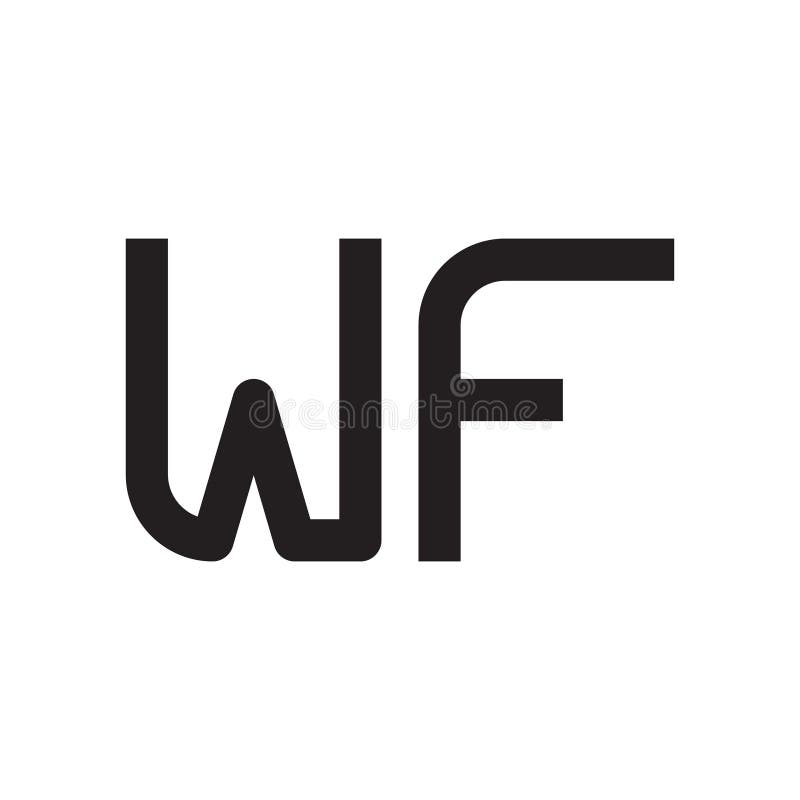 Icono Del Logotipo Del Vector De Letra Inicial De Wf Ilustración del ...