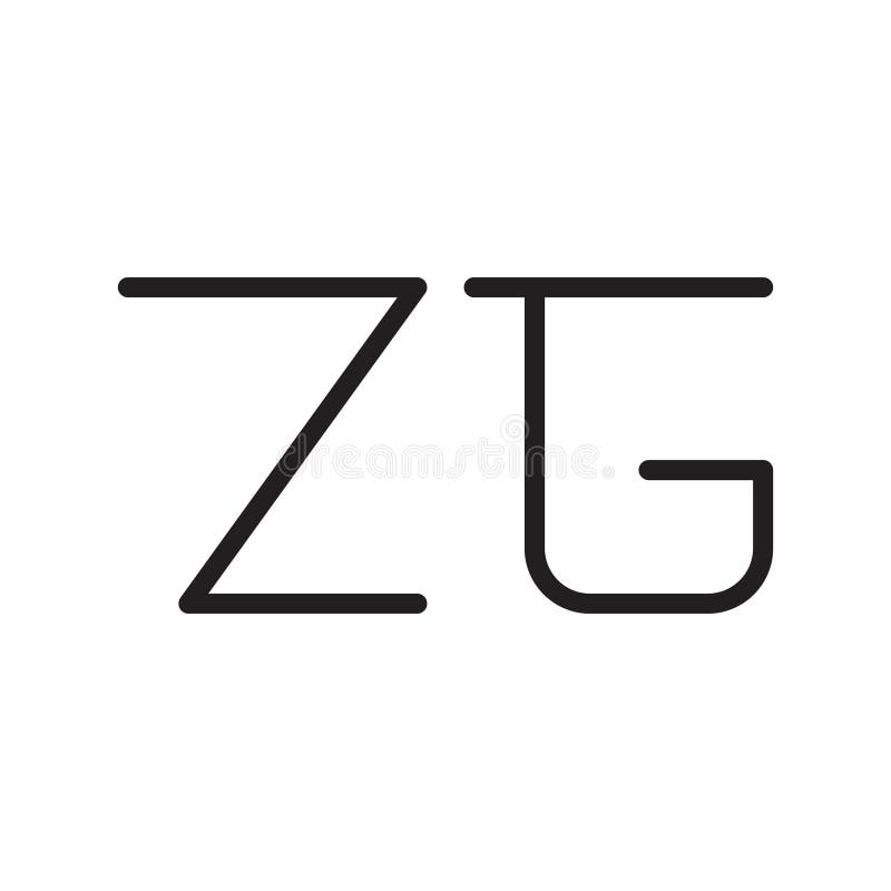 Icono Del Logotipo Del Vector De Letra Inicial De Zg Ilustración del ...