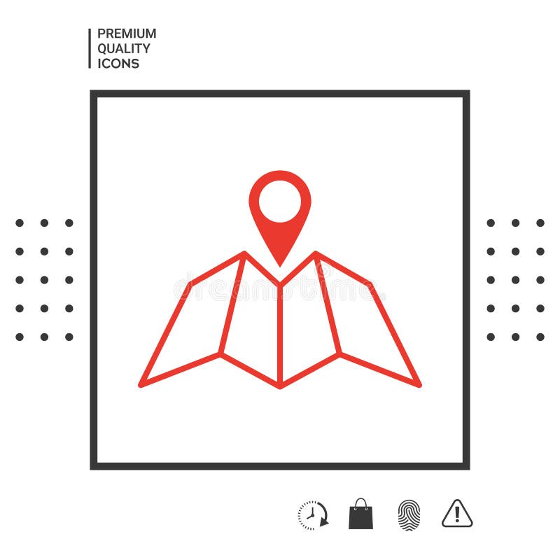 Icono Del Mapa Con Pin Pointer Ilustración del Vector - Ilustración de ...