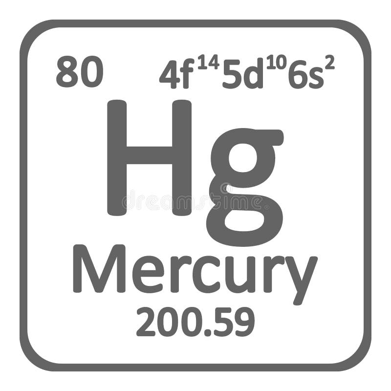 Icono Del Mercurio Del Elemento De Tabla Periódica Stock de ilustración ...