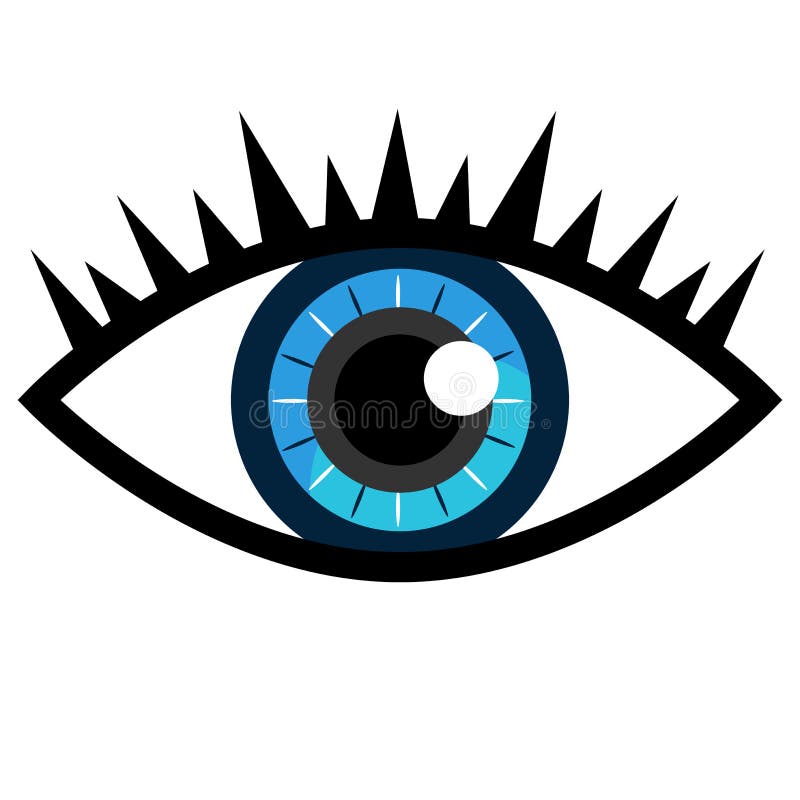 Icono del ojo azul ilustración del vector. Ilustración de salud - 49228185