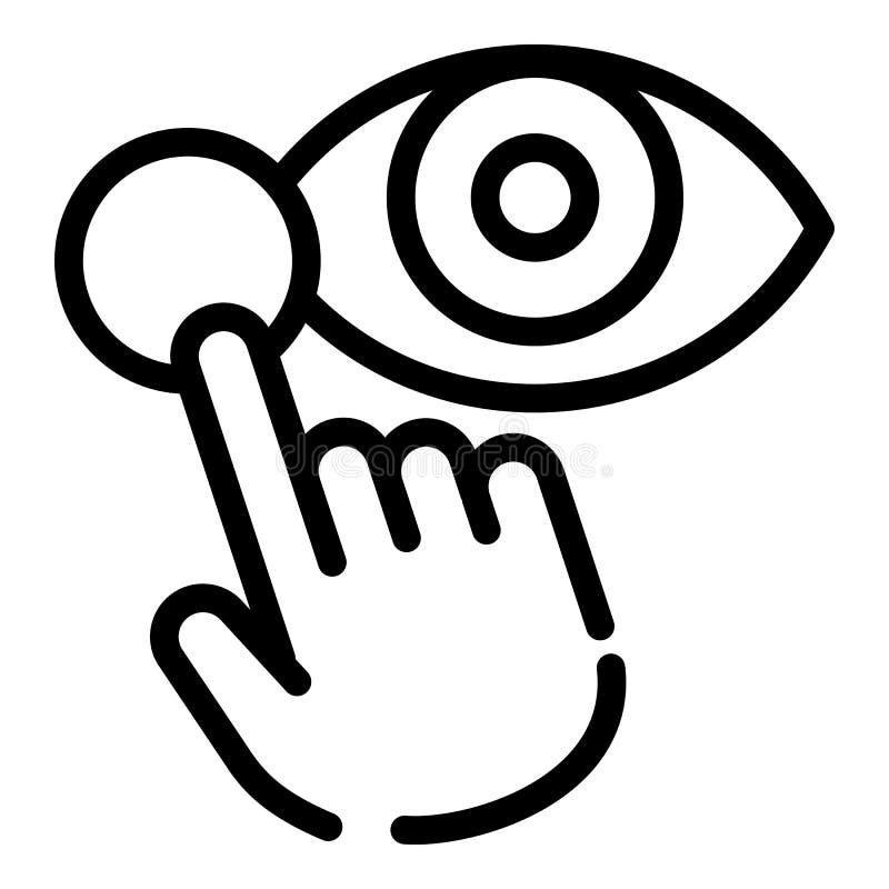 Icono Del Ojo Del Tacto, Estilo Del Esquema Ilustración del Vector ...