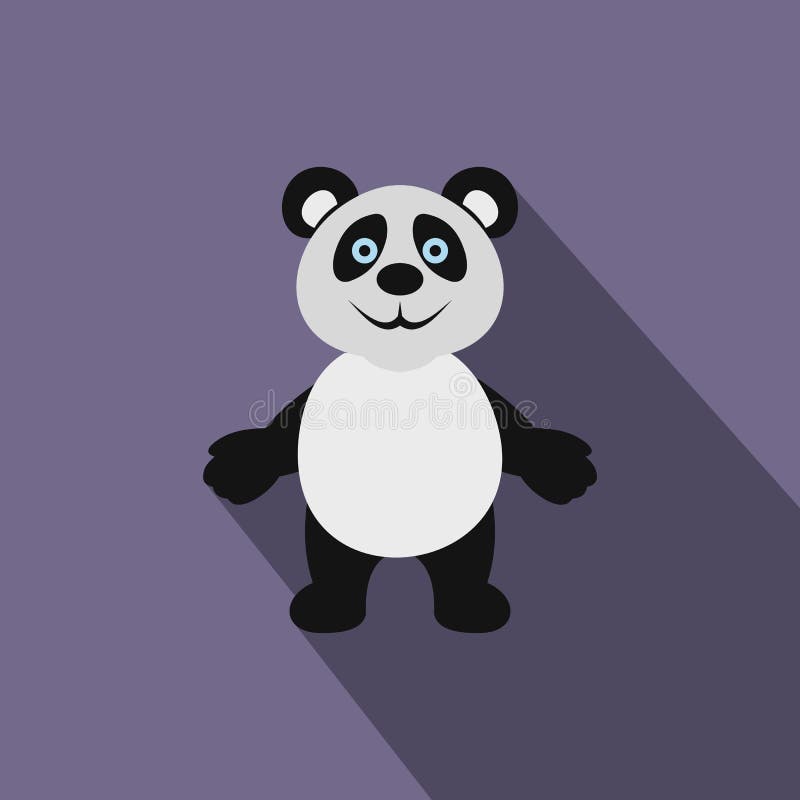 Icono Del Oso De Panda, Estilo Plano Stock de ilustración - Ilustración ...