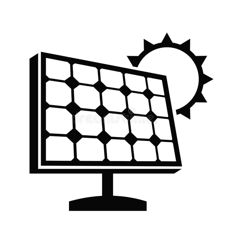 Icono del panel solar ilustración del vector. Ilustración de silueta ...