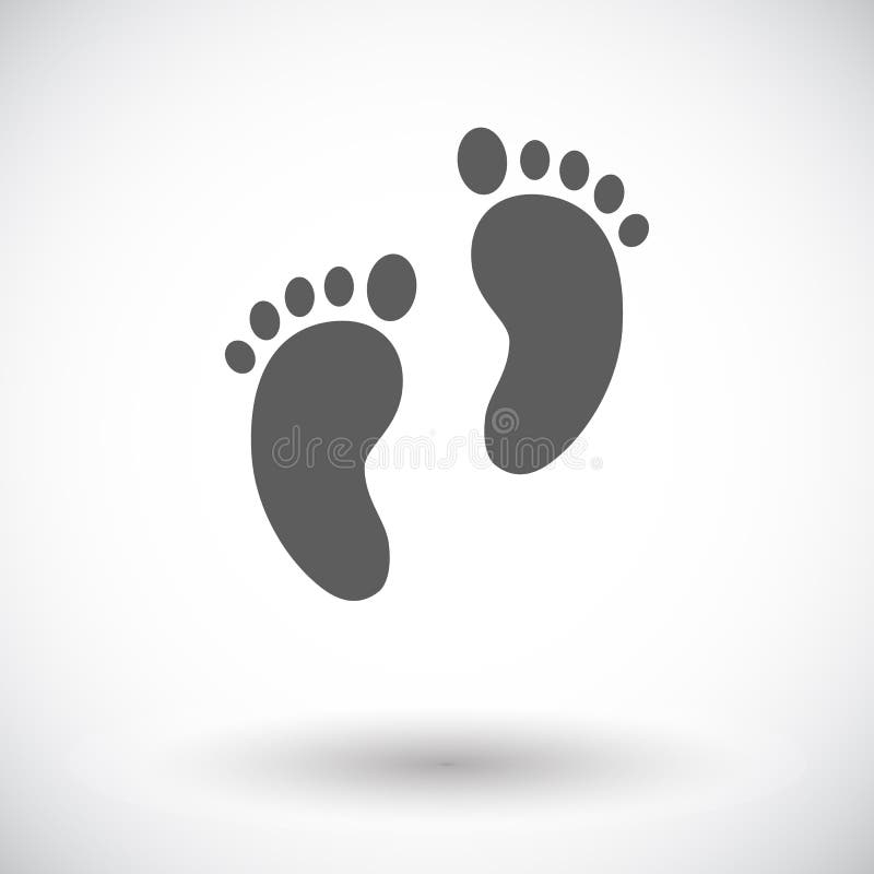 Icono Plano Del Vector Del Pie Ilustración del Vector - Ilustración de ...