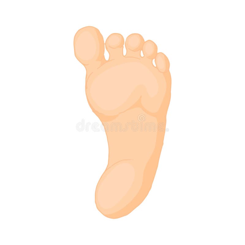 Icono Del Pie Humano En Estilo De La Historieta Stock de ilustración ...