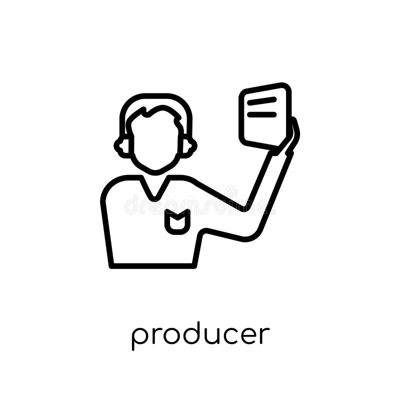 Icono lineal de productor ilustración del vector. Ilustración de ...